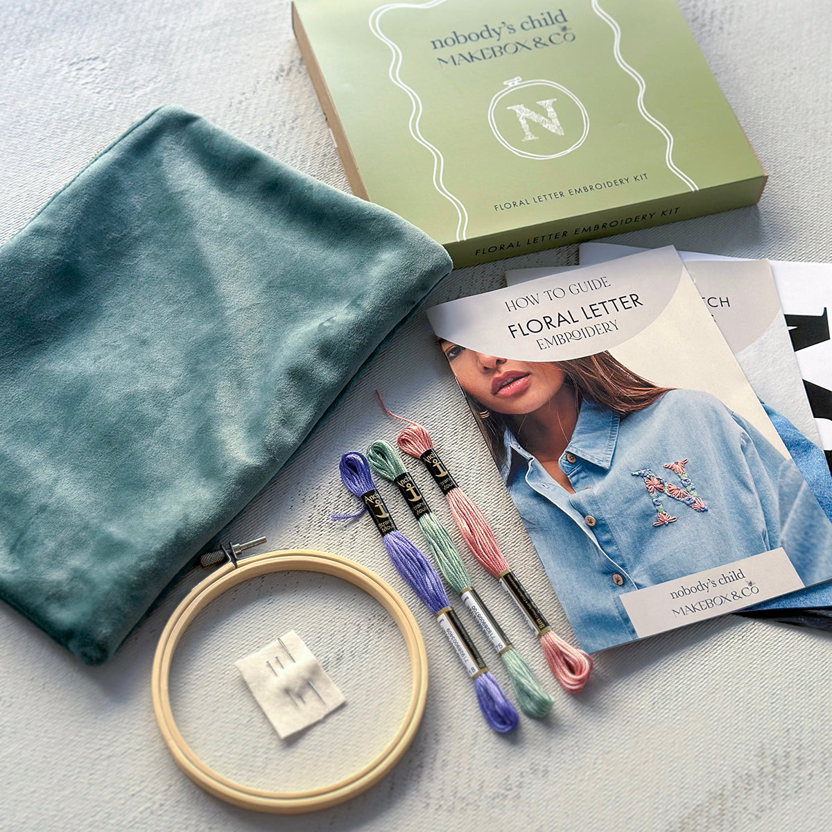 Jade Velvet Alphabet Pouch Bag – MakeBox & Co.