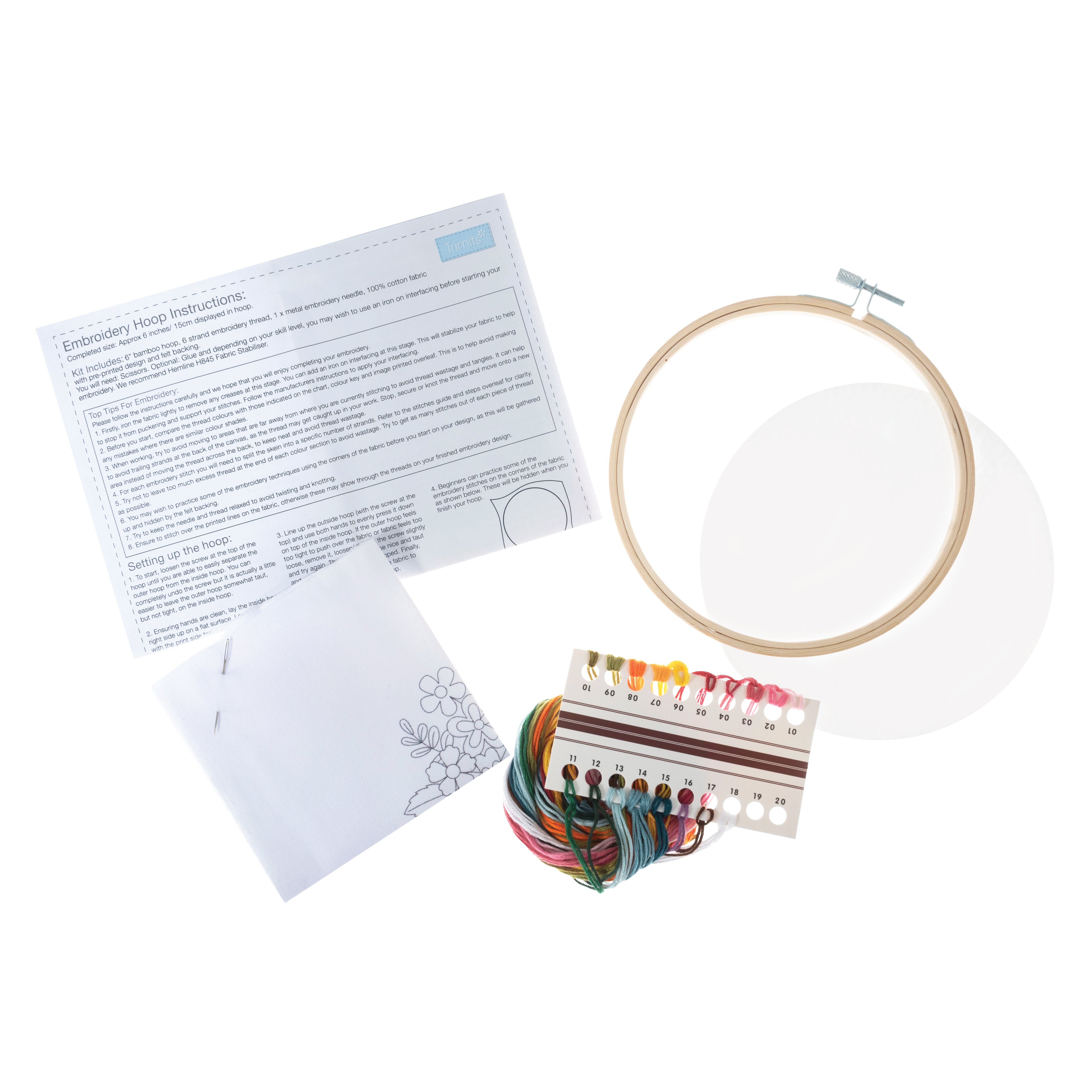 Embroidery Kit with Hoop: Spring Floral