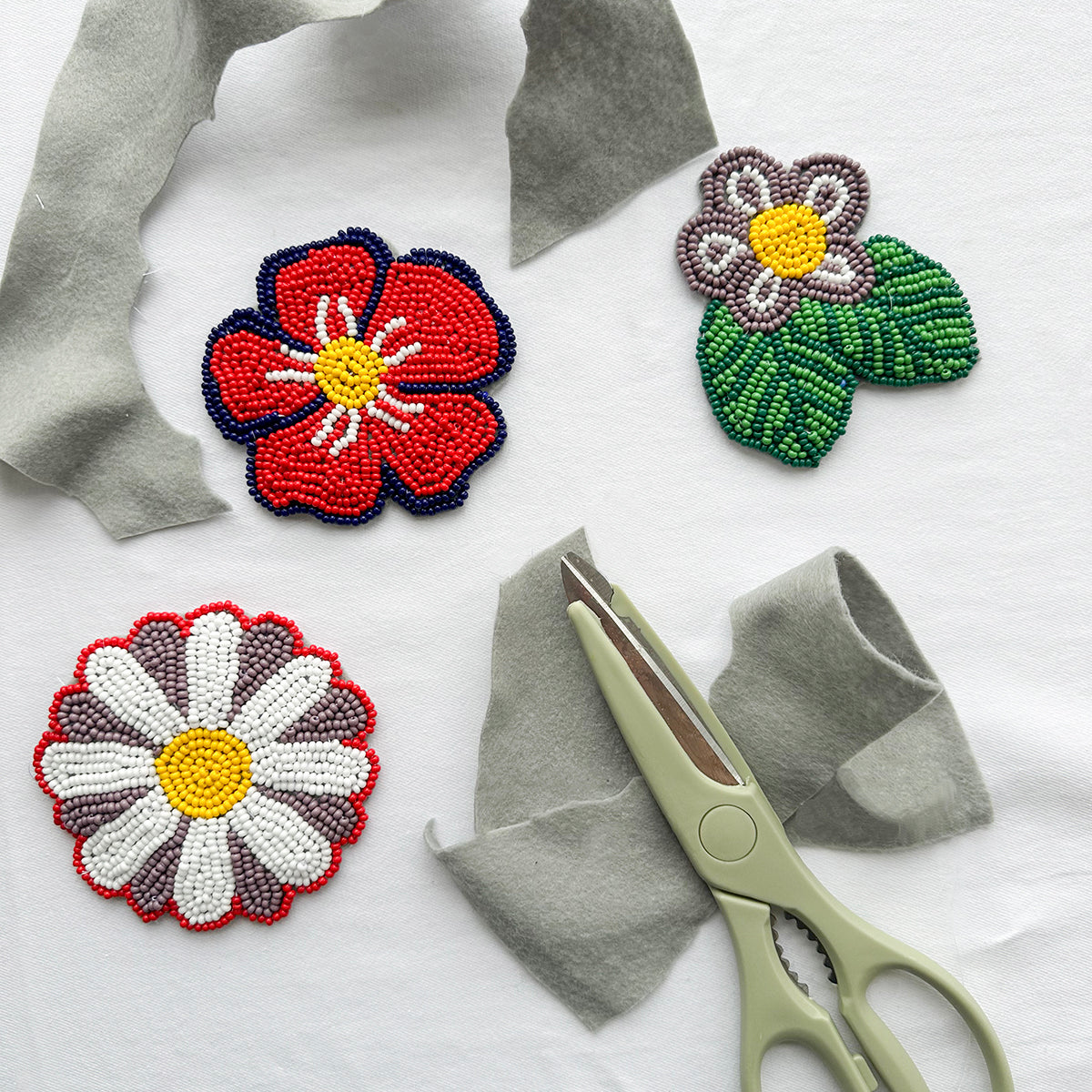 4 Garden Beaded Coasters w/ Digital Instructions