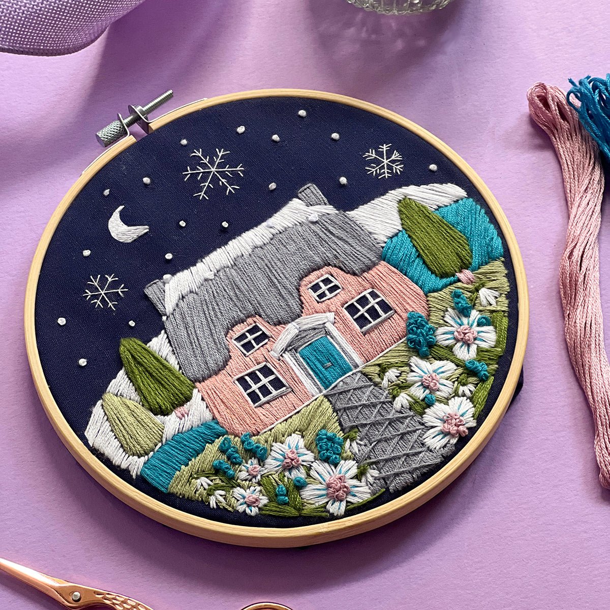 Cosy Fairytale Cottage Embroidery – MakeBox & Co.