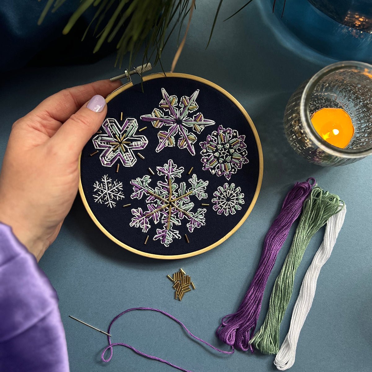 Snowflake Sampler Embroidery – MakeBox & Co.