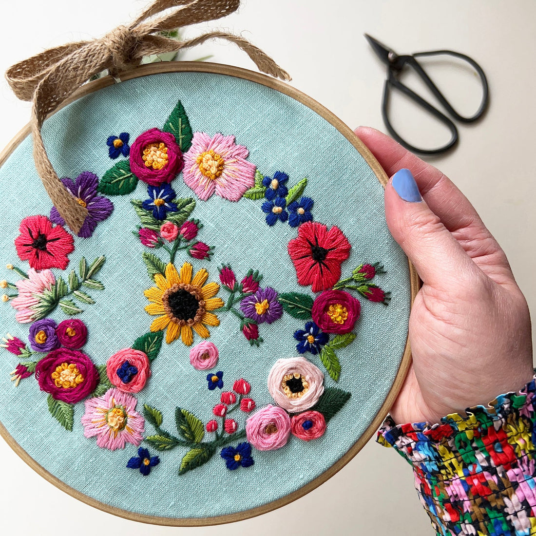 The Peace Sign Embroidery - Digital Download – MakeBox & Co.