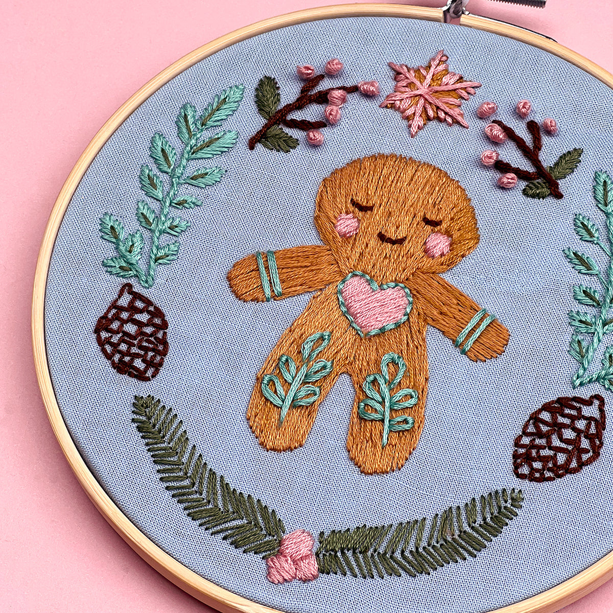 Festive Gingerbread Man Embroidery – MakeBox & Co.